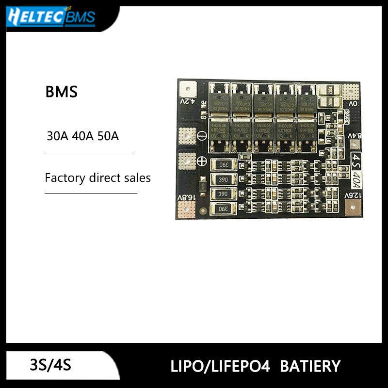 12V 3S 4S 30A 40A 50A BMS lipo/Lifepo4 battery protection board For mo ...